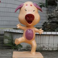 China Custom Commercial Display Cute Fiberglass Statue Cartoon Animal for sale