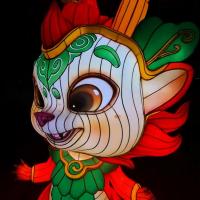 China Festival Fabric Silk Chinese Animal Lanterns Luminous Custom Event Lighting for sale