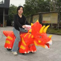 China Coin Operated Cartoon Ride On Toy Kids Attraction Riding Dinosaur Scooter for sale