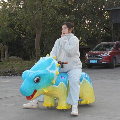 China Cartoon Battery Cart Animatronic Electric Dinosaur Ride On Coin Operated for sale