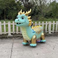 China Green Walking Dinosaur Dragon Style Amusement Park Animatronic Ride Suitable for Outdoor Events and Educational Purposes for sale