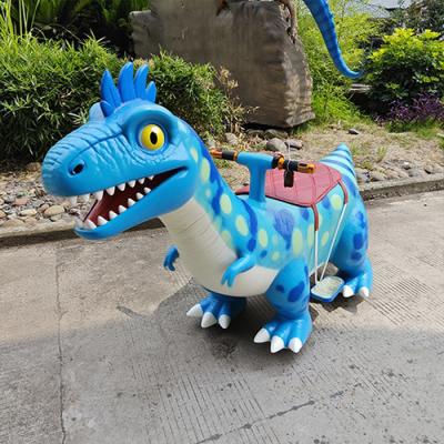 China Kids Scooter Coin Operated Electric Animatronic Walking Dinosaur Ride Car for sale
