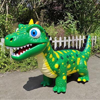 China Green Walking Dinosaur Dragon Style Amusement Park Animatronic Ride Suitable for Outdoor Events and Educational Purposes for sale