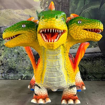 China Playground Three Head Kids Attractive Electric Walking Dinosaur Ride 6 To 8 Hours Running Time for sale