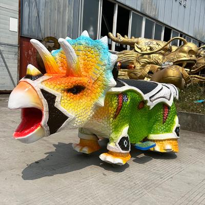 China Caroon Custom Kids Ridable Electric Entertainmen Center Dinosaur Ride 24V Rechargeable Battery for sale