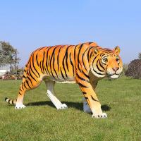 China Outdoor Display Life Size Bengal Tiger Fiberglass Statue with Marine-Grade Fiberglass Construction for sale
