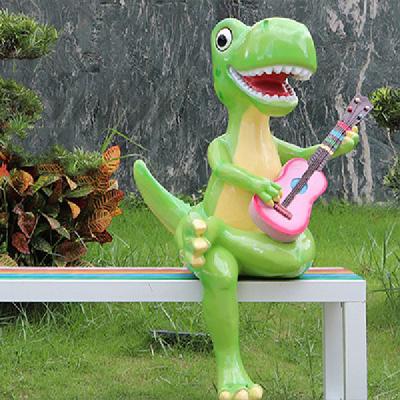 China Cute Garden Decoration Cartoon Life Size Fiberglass Animals Dinosaur Statue for sale