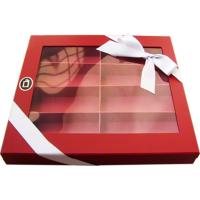 China Red Rigid Apparel Boxes 2 Piece Apparel Boxes Pvc Window And Ribbion for sale