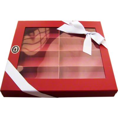 China Red Rigid Apparel Boxes 2 Piece Apparel Boxes Pvc Window And Ribbion for sale