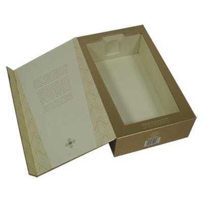 China Matte Gold Paper Luxury Wine Gift Box Flap Design Magnetic Closure for sale