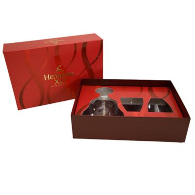 China Set Of XO Box Red Matte Drawer-Shaped Box Design Rigid Paper Box Spot UV for sale