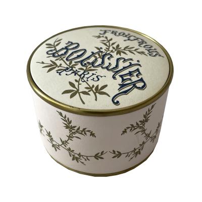 China OEM ODM Rolled Edge Lid round kraft paper boxes With Metal Bottom for sale