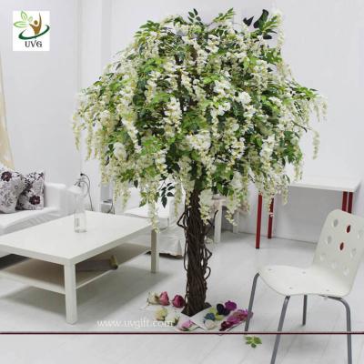China Artificial Wisteria Tree 1.5m Tall UV Resistant Wedding Home Garden Decoration White Flowers for sale