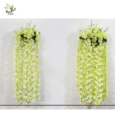 China UVG China Artificial Silk Wisteria Hanging Flower Decoration 90cm Wedding Wreath for sale