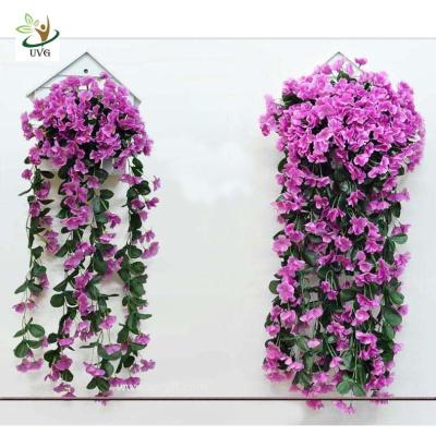 China UVG Artificial Wisteria Flower Vine Garland Wreath 2m Festive Christmas Decoration for sale