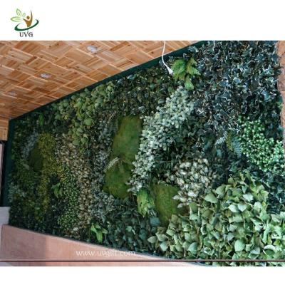China UVG GRW023 Modular Green Wall System Artificial Plants Outdoor Building Decoration 50x50cm Panel for sale