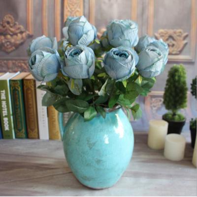 China UVG FLRS50 Preserved Blue Rose Artificial Flower Wedding Guest Gift 50cm for sale