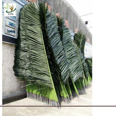 China UVG PTR015 2m Silk Artificial Palm Tree Leaves Plastic Steel Trunk Decoration for sale