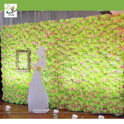 China UVG Artificial Rose and Hydrangea Flower Wall for Wedding Stage Backdrop Decoration for sale