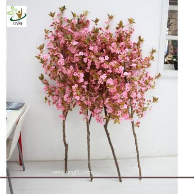 China UVG Wooden Artificial Cherry Blossom Branches Pink 150cm for Wedding Stage Decoration for sale