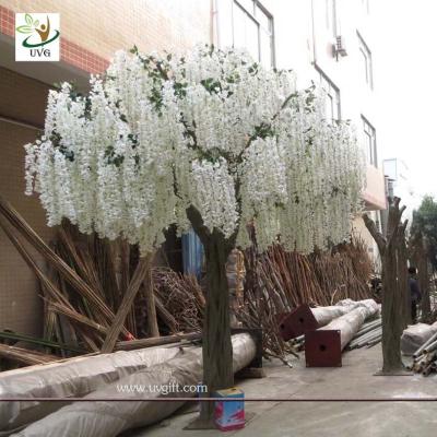 China 13ft UVG Artificial Wisteria Blossom Tree White Silk Flowers Wedding Decoration for sale