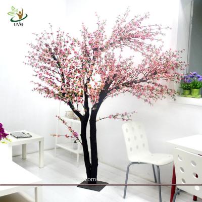 China UVG Indoor Artificial Peach Blossom Tree 1.5m Pink Flowers Restaurant Decoration for sale
