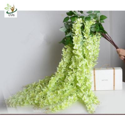 China UVG Green Silk Wisteria Artificial Flower for Wedding Stage Decoration 1.5m for sale