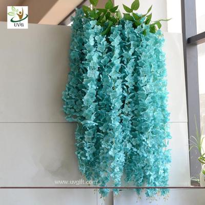 China UVG WIS006 Blue Silk Wisteria Artificial Flower 60cm for Wedding Party Decoration for sale