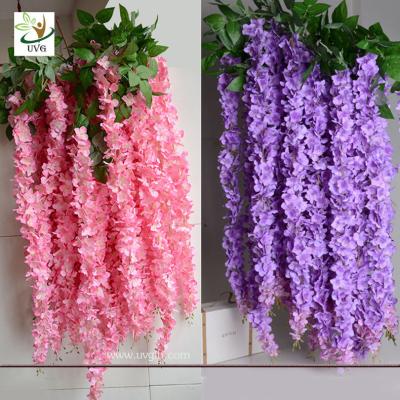 China UVG Indoor Artificial Wisteria Branches Fake Flowers for Church Wedding Decoration 60cm for sale