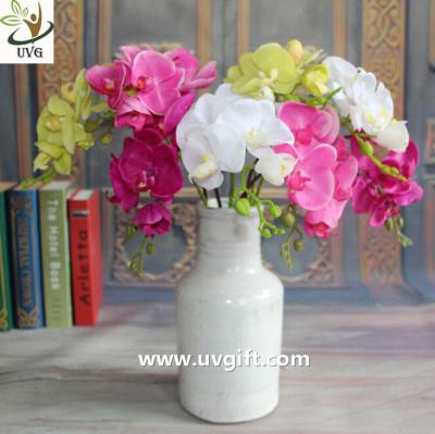 China Real Touch PU Orchid Artificial Flowers UVG FOR40 Bulk Wholesale Wedding Decor for sale