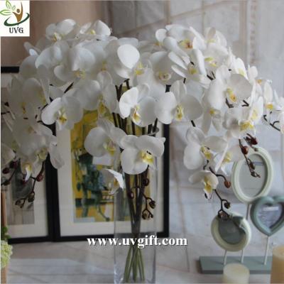 China Wholesale UVG White Real Touch PU Orchid Artificial Flowers for Wedding Decoration for sale