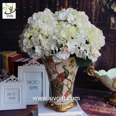 China UVG FHY22 White decorative fabric flower artificial hydrangea for wedding table decoration for sale