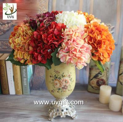 China Wholesale UVG FHY25 Artificial Silk Hydrangea Fabric Flower 25cm for Home Decoration for sale