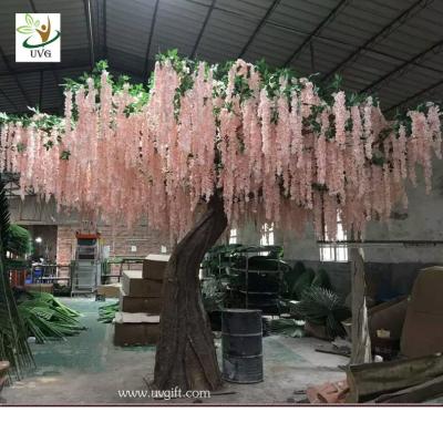 China 6m Pink Silk Wisteria Blossom Artificial Tree for Wedding Decoration for sale