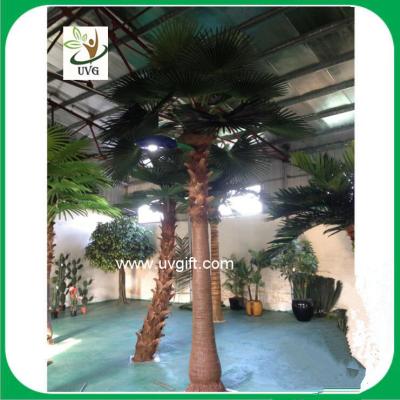 China Wholesale Artificial Fan Palm Tree with LED Lights 6ft UVG Indoor Outdoor Decoration for sale