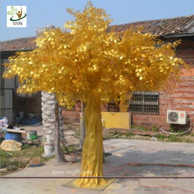 China UVG GRE043 Artificial Golden Banyan Tree 2m Height Indoor Outdoor Faux Plant for sale