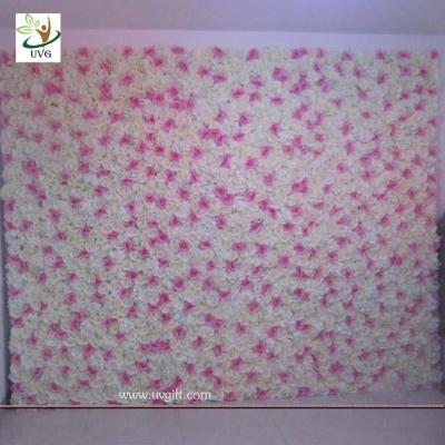 China UVG Silk Artificial Roses Hydrangeas Flower Wall Backdrop 60x60cm Wedding Photography Decor for sale