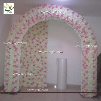 China Silk Rose and Hydrangea Wedding Arch 2.5m UVG Artificial Flower Backdrop Decor CHR1121 for sale