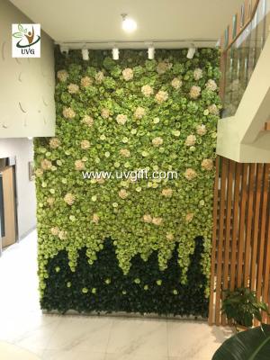 China UVG Artificial Rose and Hydrangea Flower Wall Backdrop for Wedding Stage Decoration CHR1109 for sale