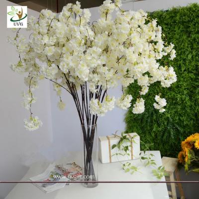 China UVG CHR129 White Cherry Blossom Branches 35cm Faux Silk Flowers for Wedding Home Decoration for sale