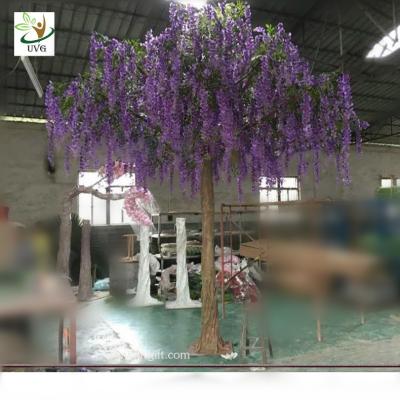 China 4m Silk Wisteria Artificial Tree UVG WIS011 Purple Fake Plant for Party Decoration for sale