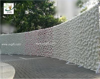 China UVG 2.5m Curved Silk Rose and Hydrangea Fake Flower Wall Wedding Backdrop for Sale for sale