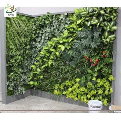 China UVG GRW021 Artificial Vertical Garden Plastic Fake Plants Indoor Outdoor Wall Decoration 50x50cm for sale
