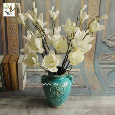 China Real Touch PU Magnolia Fake Flowers Pink 58cm Artificial Wedding Table Decoration for sale
