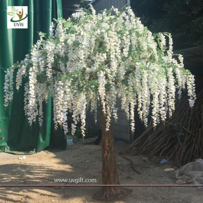 China 10ft White Wisteria Blossom Fake Tree UVG Walkway Decoration for Wedding WIS014 for sale