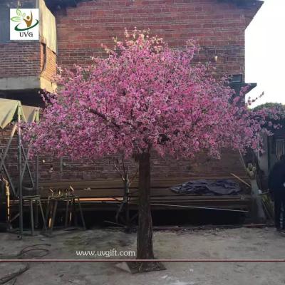 China UVG 3m Artificial Peach Blossom Tree Pink Flowers Garden Wedding Decoration for sale