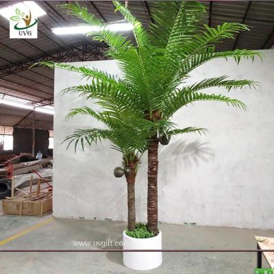 China UVG Indoor Bonsai Artificial Mini Palm Tree Plastic Leaves Office Landscaping PTR061 60cm for sale