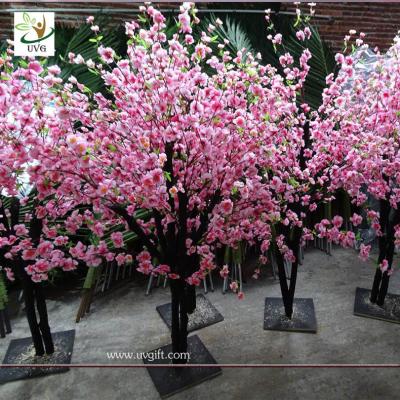 China Pink Artificial Peach Blossom Trees Wedding Party Decoration UVG 1.5m Height for sale