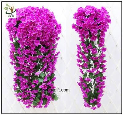 China Wholesale UVG Artificial Hanging Silk Violet Wreath 60cm Wedding Flower Arrangement WIS017 for sale