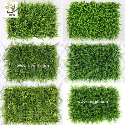 China UVG GRS12 Artificial Boxwood Mat Plastic Grass for Indoor Outdoor Wall Garden Decoration for sale
